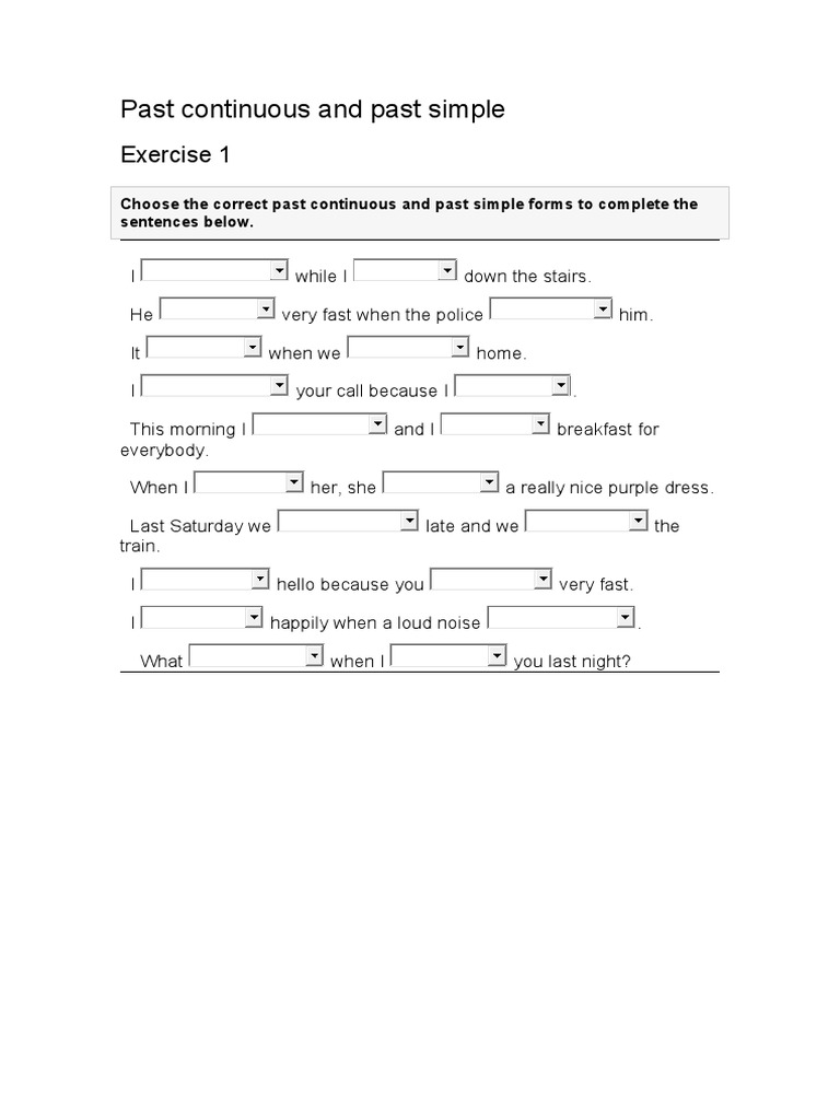 Past Continuous and Past Simple | PDF