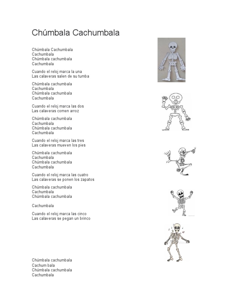 Ronda Chúmbala Cachumbala Esqueleto Imagenes | PDF