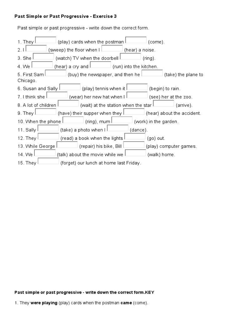 Past Simple vs. Progressive Quiz | PDF | Young Adult