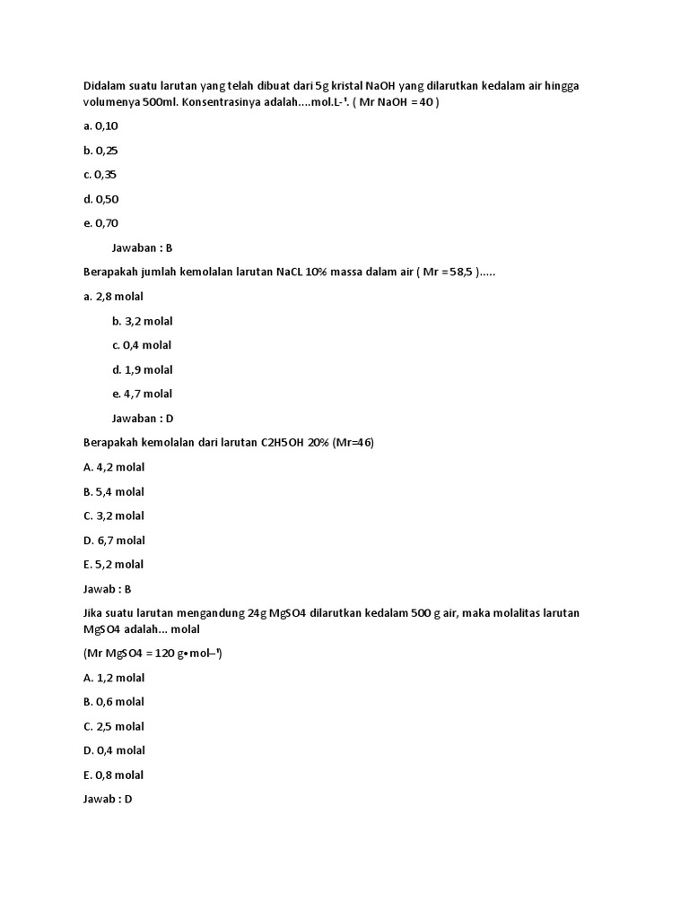 Soal Kimia 12b | PDF