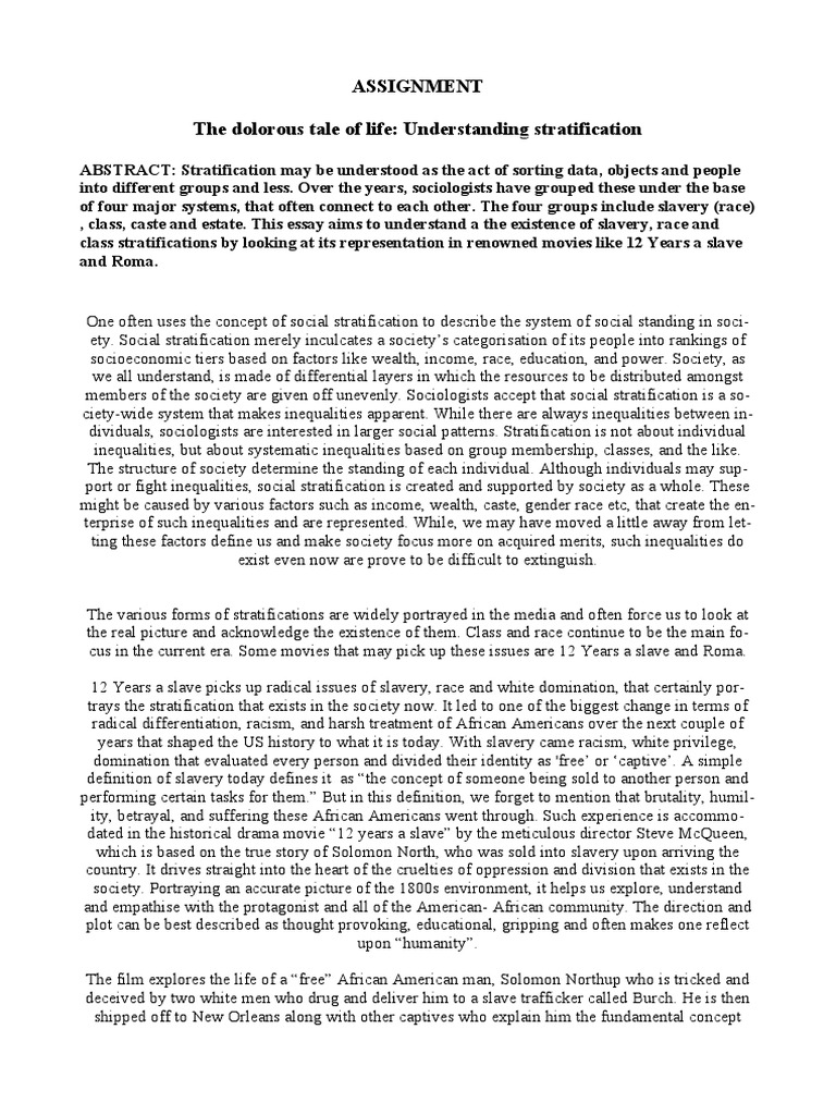 Assignment Stratification | PDF Assignment Stratification | PDF