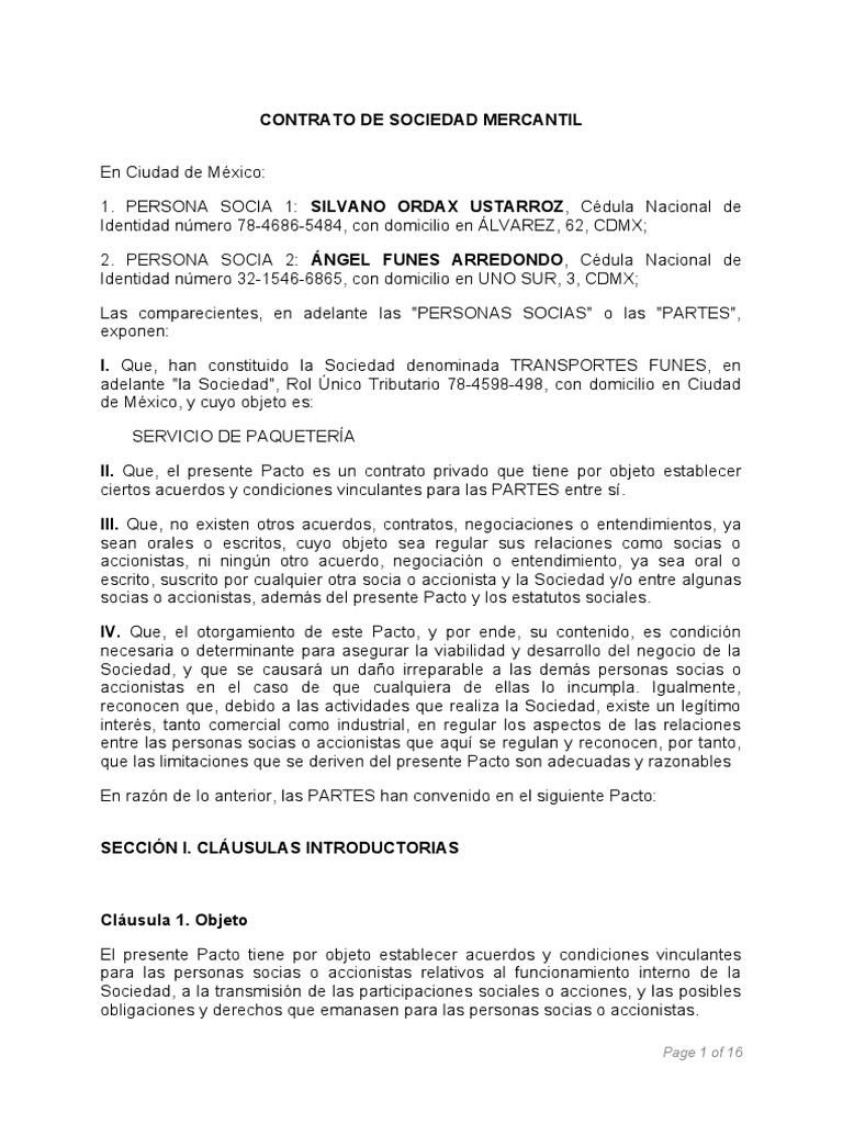 Pacto de Socios | PDF