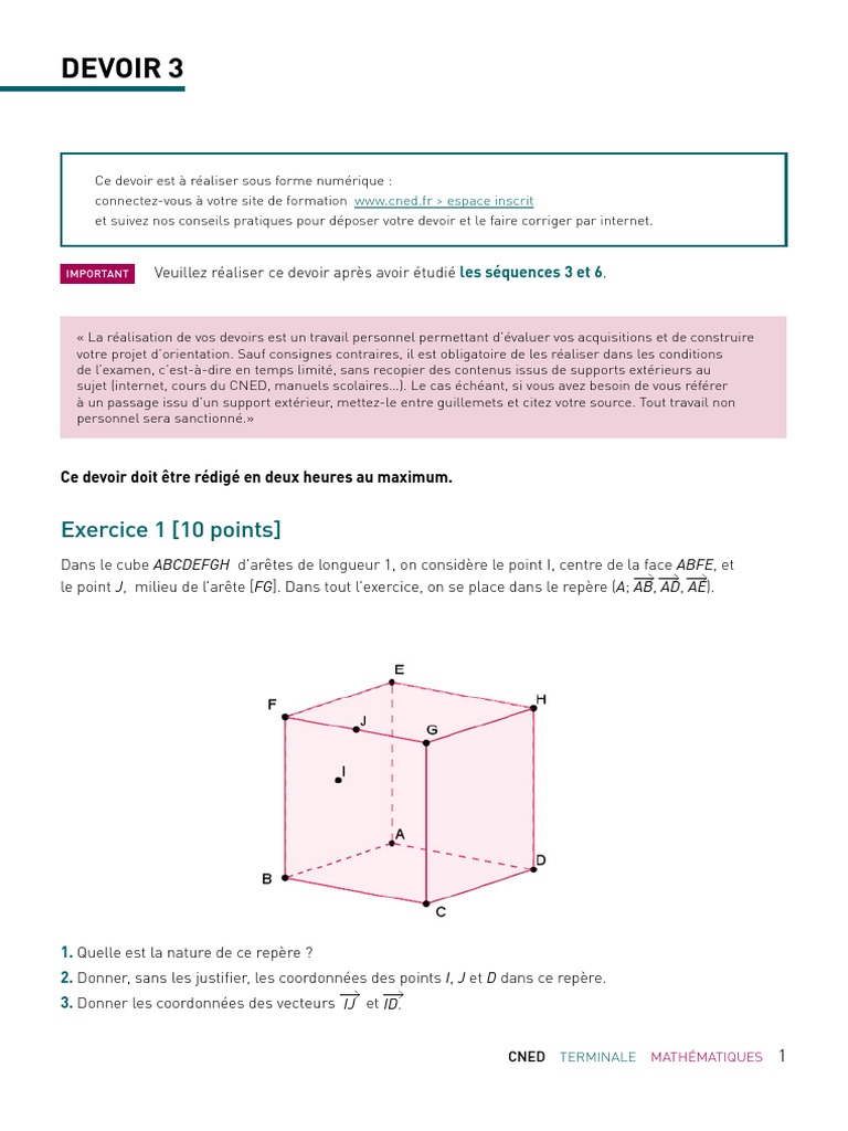 Calculs dans le cube ABCDEFGH | PDF | Méthodes et références pédagogiques