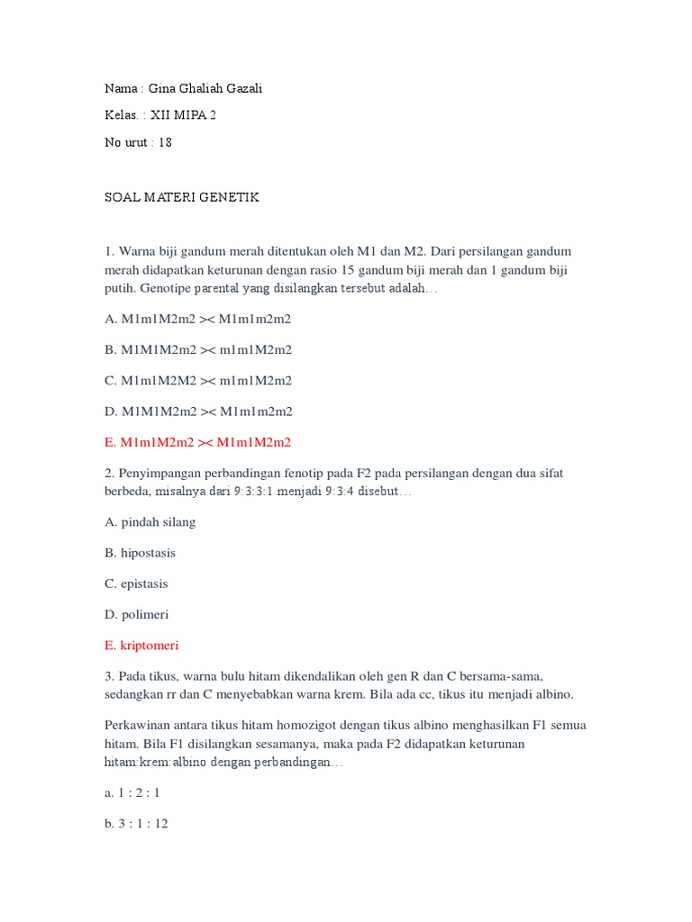 Soal Genetik | PDF