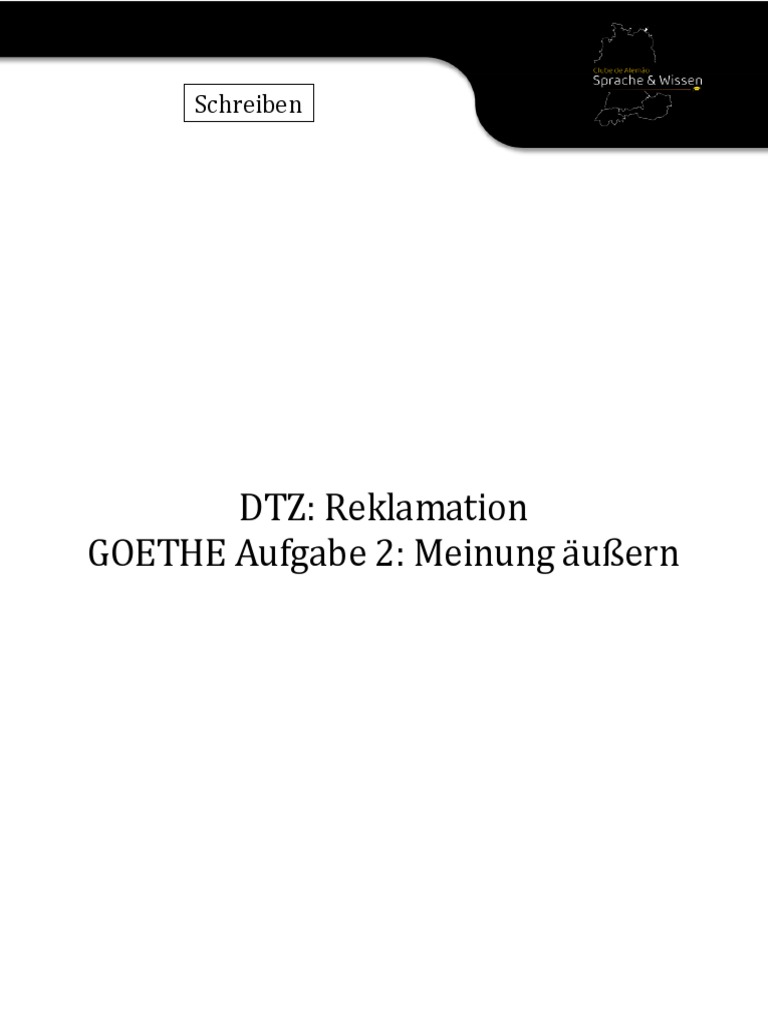 Schreiben - Reklamation Und | PDF