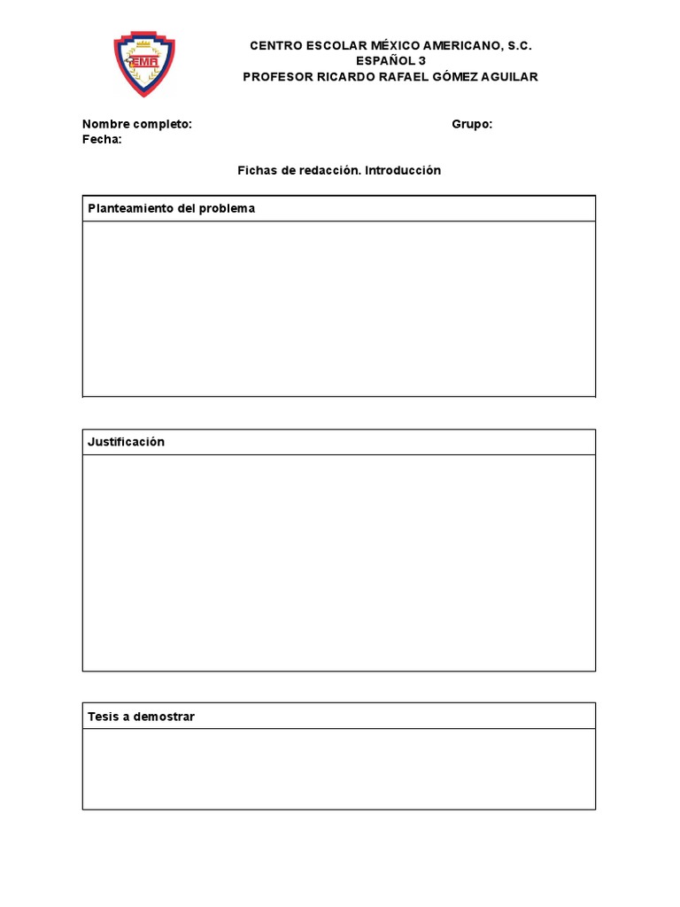 Fichas de Redacción | PDF