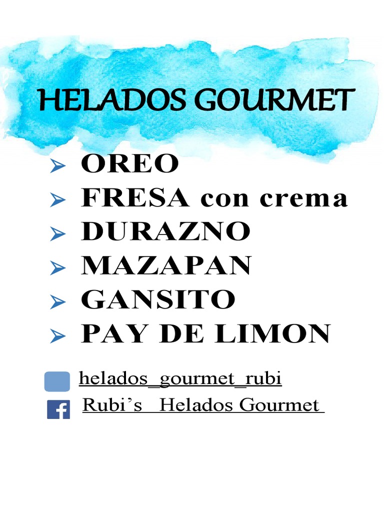 Helados Gourmet Rubi: Variedades Deliciosas | PDF | Salud y bienestar