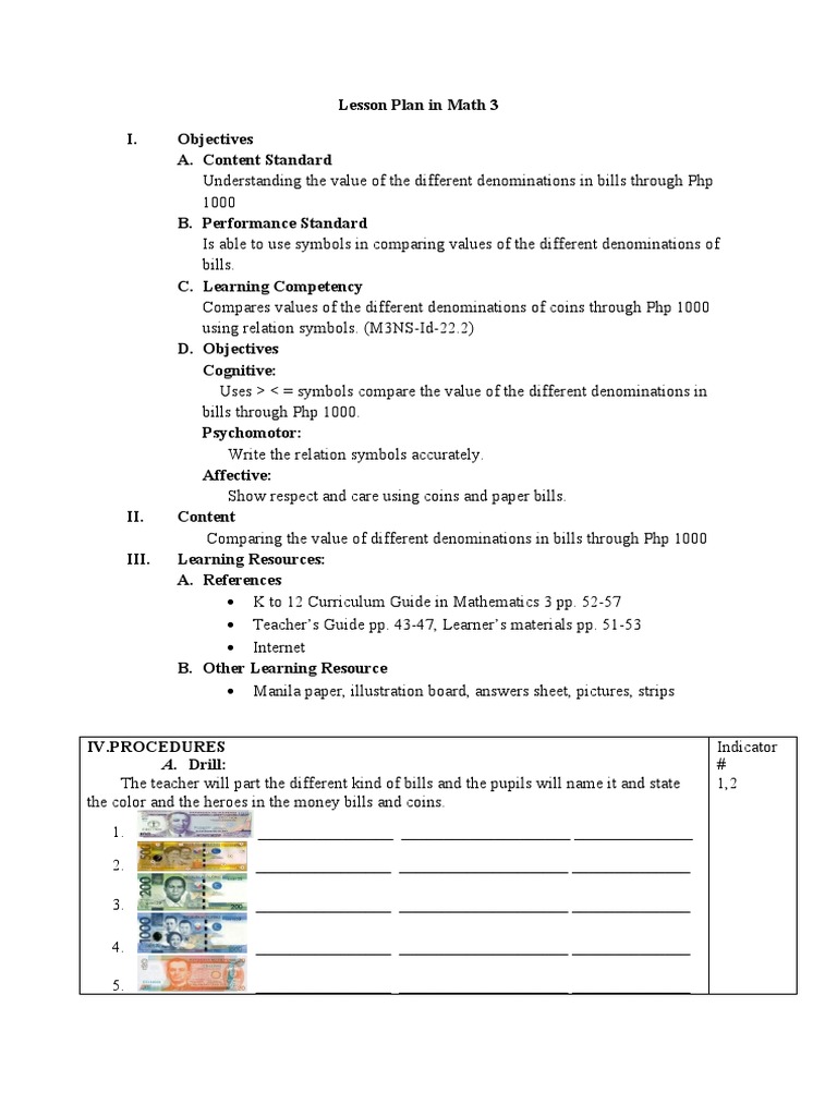 Lesson-Plan-in-Math-3-first-cot - Docx 2021-2022 | PDF | Lesson Plan | Numbers
