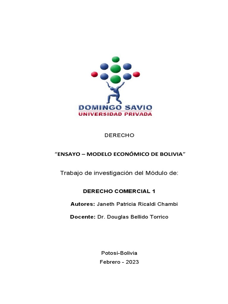 Modelo Económico de Bolivia 2023 | PDF | Bolivia | Economias