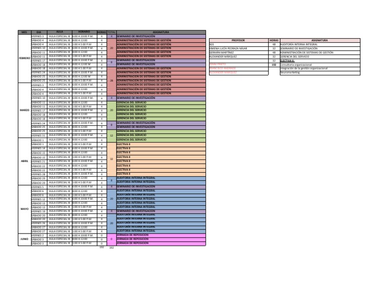 Horario Egec 2023-1 Semestre Ii | PDF