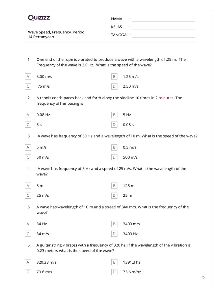 Wave Speed and Frequency Calculations | PDF | Frequency | Wavelength