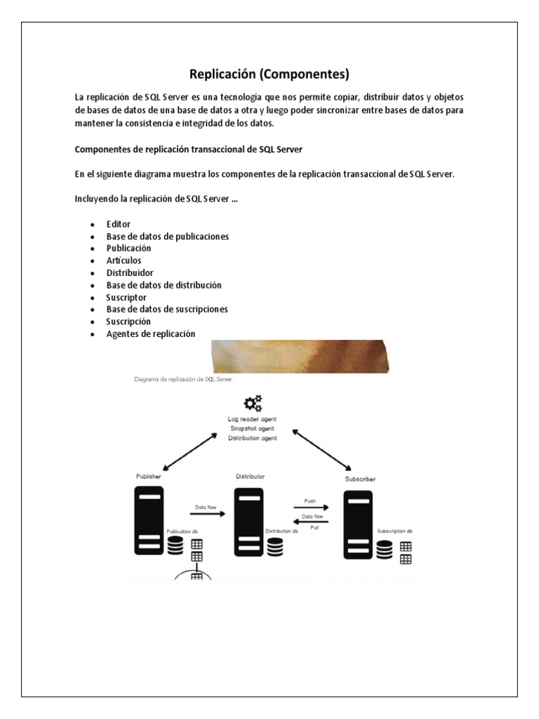 Replicación | PDF | Servidor SQL de Microsoft | Bases de datos