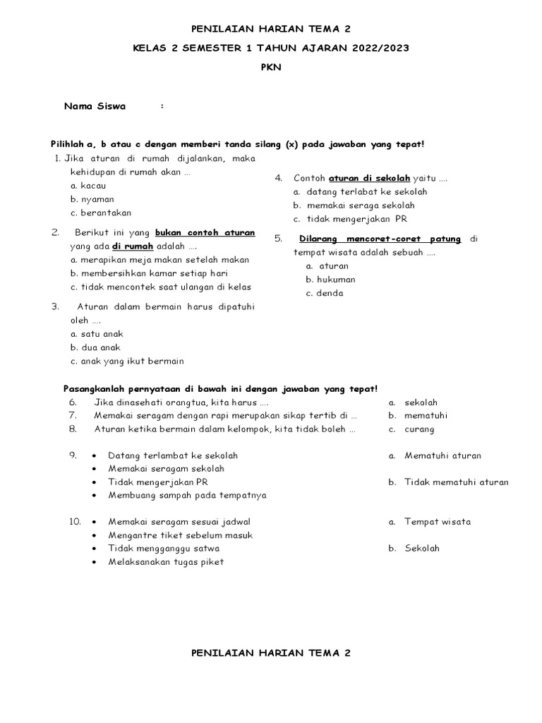 Soal PH Tema 2 | PDF