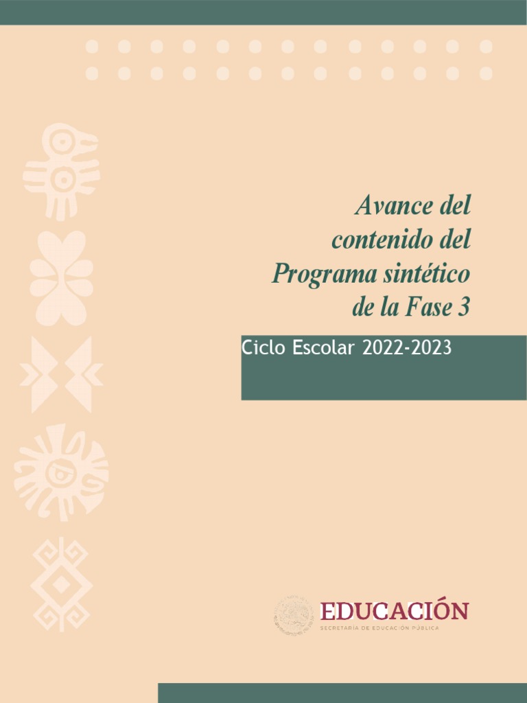 Avance Programa Sintético Fase 3 | PDF | Evaluación | Enseñando