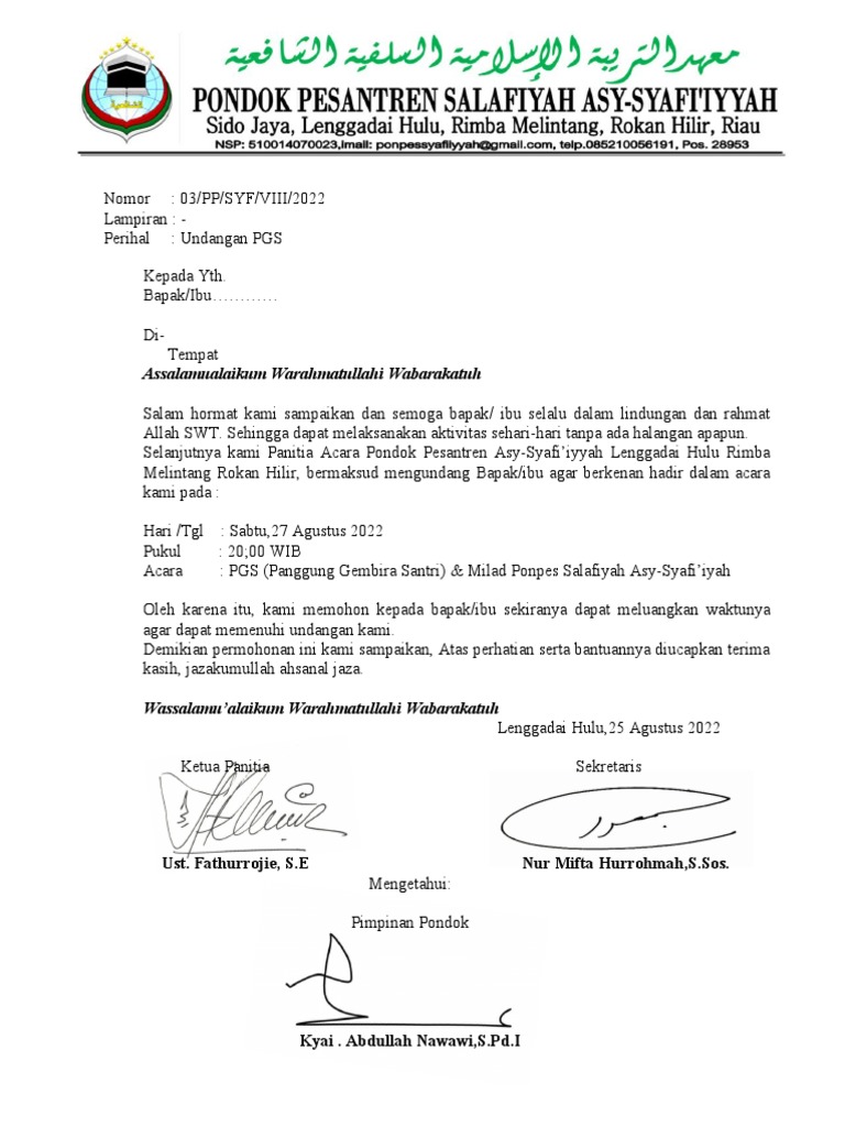 Undangan PGS Tamu VIP 1 | PDF