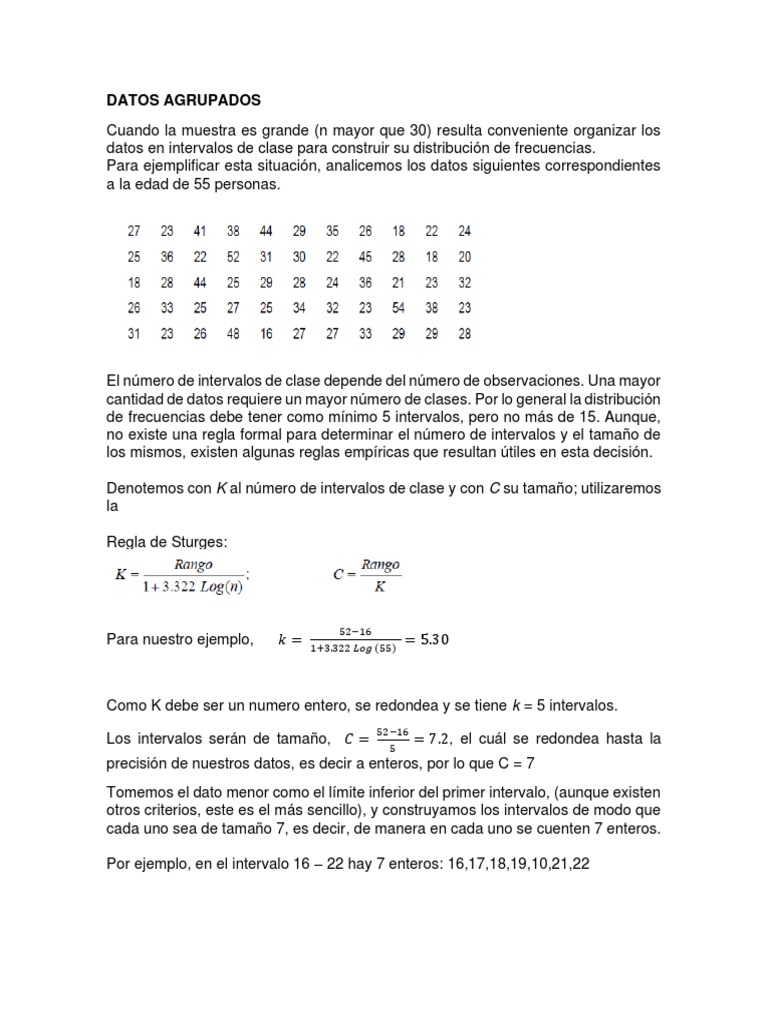 Datos Agrupados | PDF