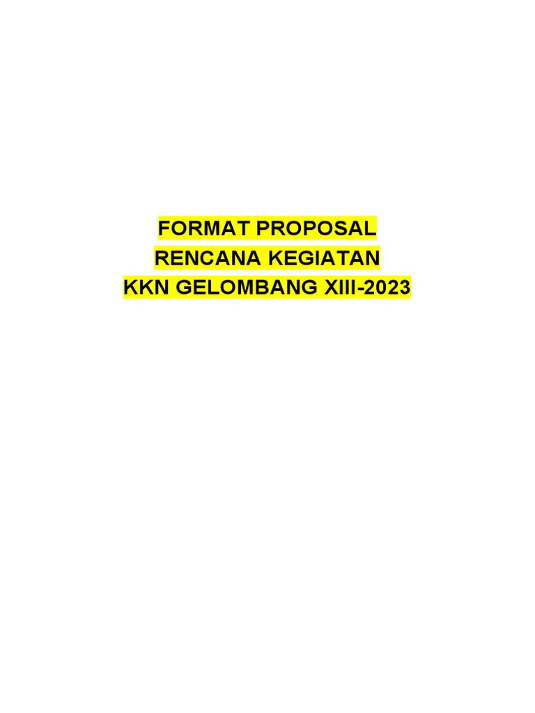 Format Proposal Kkn Gel. Xiii-2023 | PDF