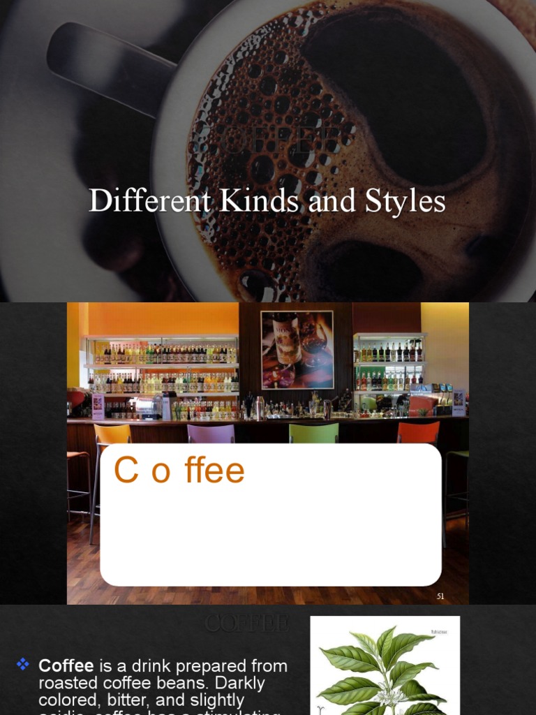 Types and Styles of Coffee Drinks | PDF | Coffee | Drink