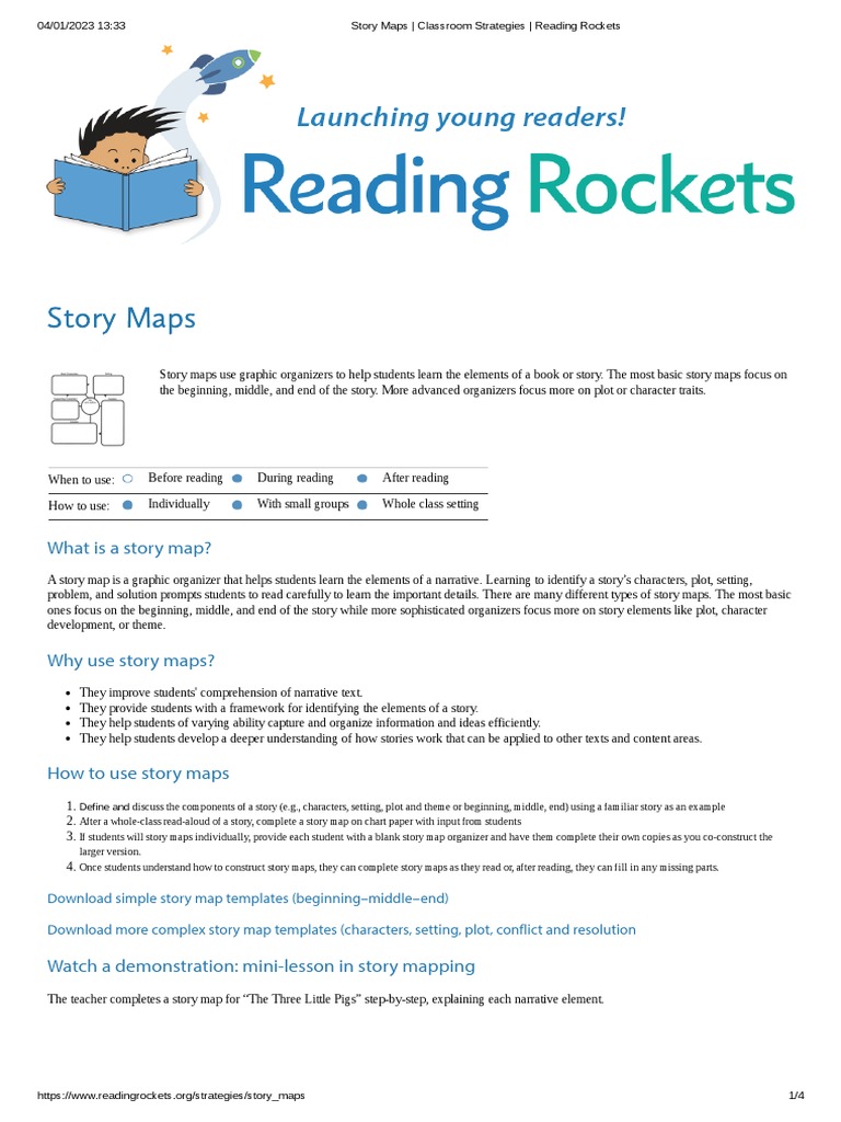 Story Maps - Classroom Strategies - Reading Rockets | PDF | Reading ...