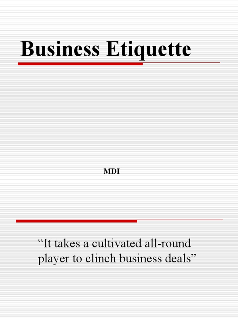 Business Etiquette Final-2 | PDF | Clothing | Gift