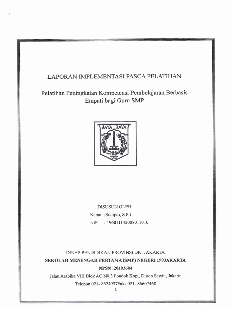 Laporan Implementasi Pasca Pelatihan - Sucipto | PDF