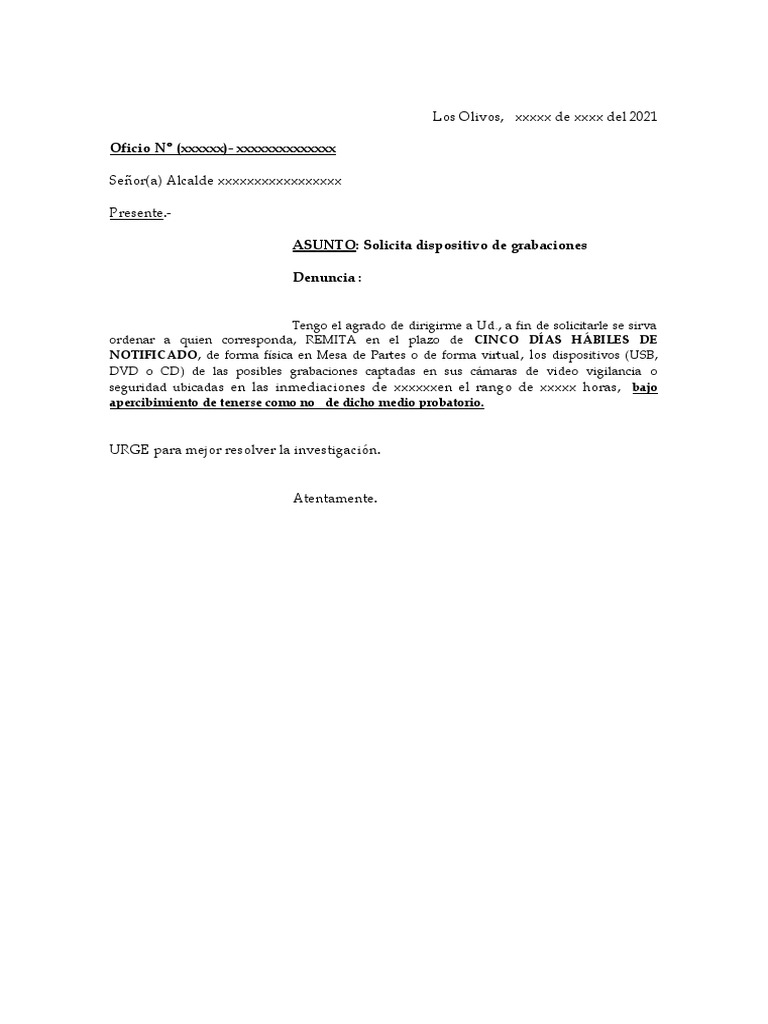 Modelo de Oficio | PDF