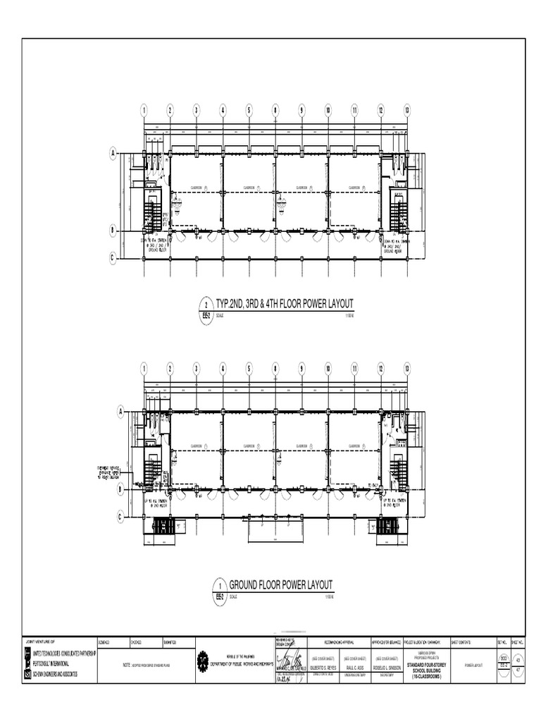 Typ.2Nd, 3Rd & 4Th Floor Power Layout: Scale 1:100 M | PDF