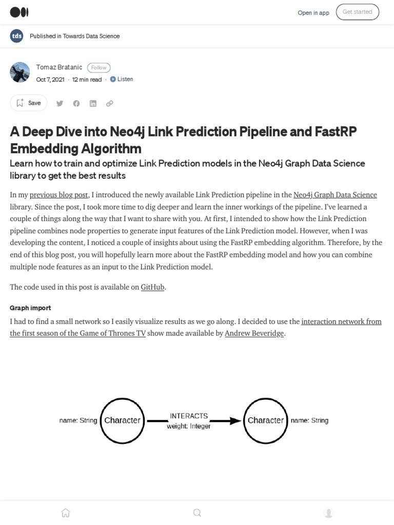 A Deep Dive Into Neo4j Link Prediction Pipeline and FastRP Embedding Algorithm | PDF | Applied ...