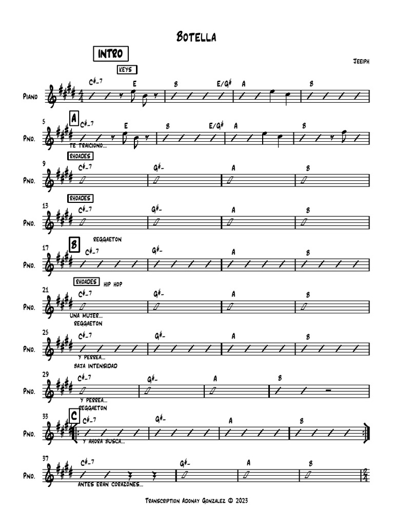 Botella - Partitura Completa | PDF