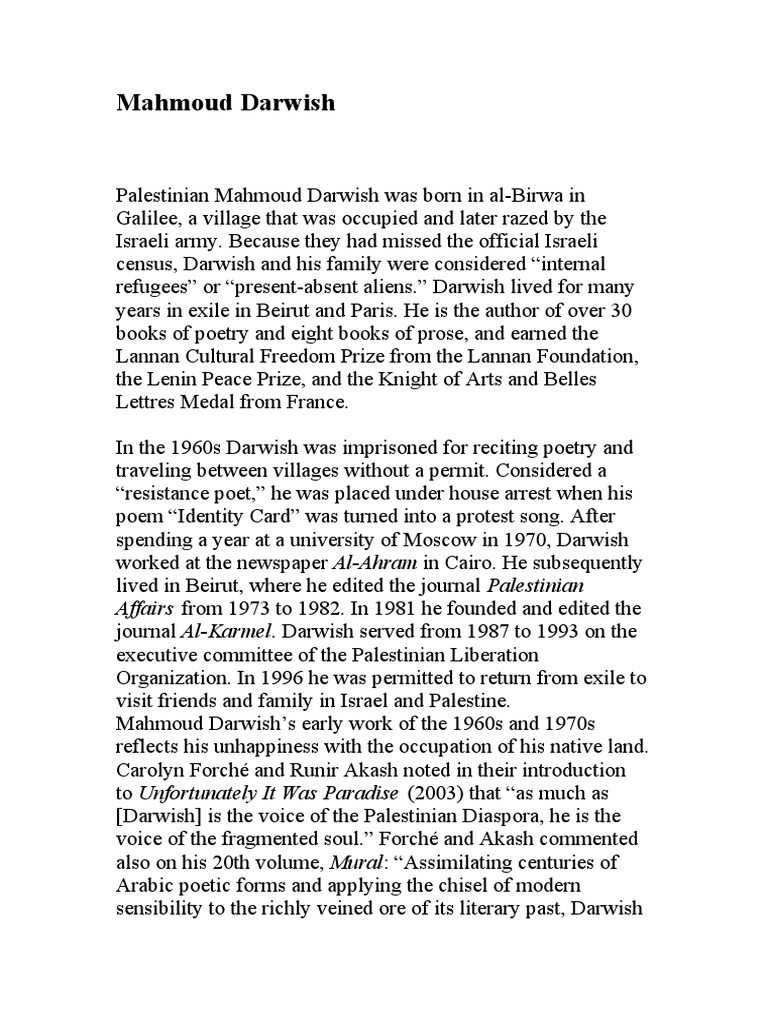 Mahmoud Darwish | PDF