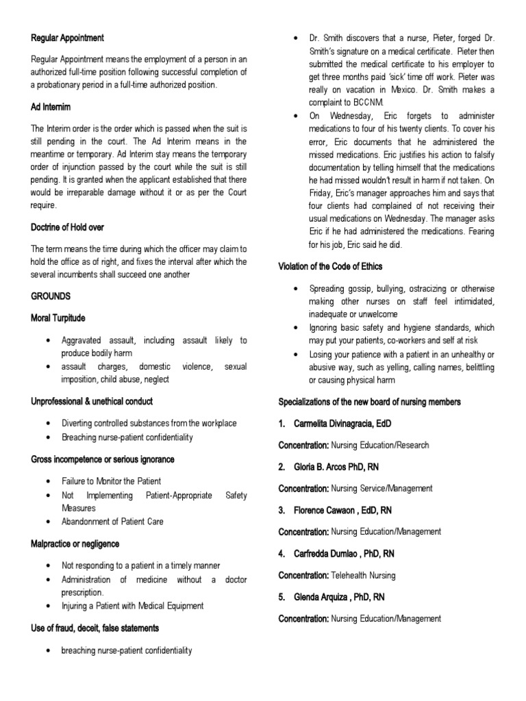 Regular Appointment | PDF | Nursing | Health Care