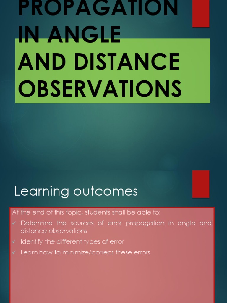 Error Propagation in Angle and Distance Observations | PDF | Science