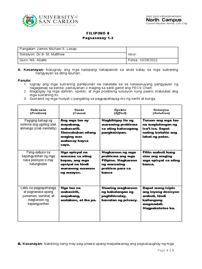 Sanayang Papel 1 3 | PDF