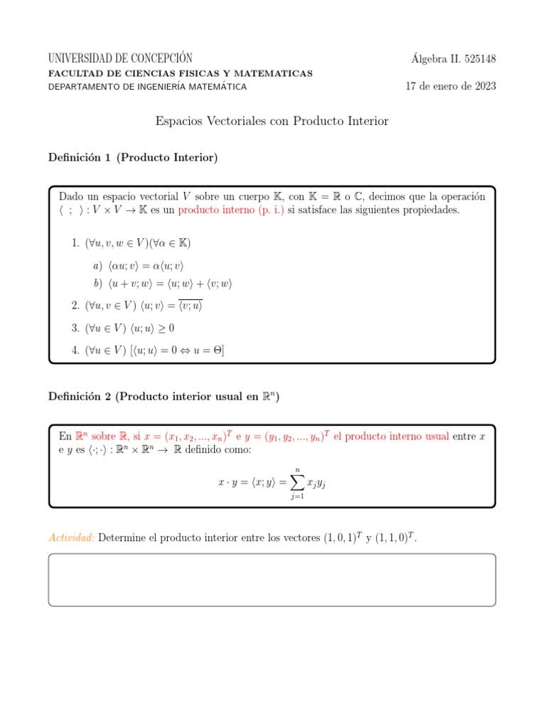 Algebra - II - 2022 - S3 R2 y R3 Con Listado | PDF | Espacio vectorial | Vector Euclidiano