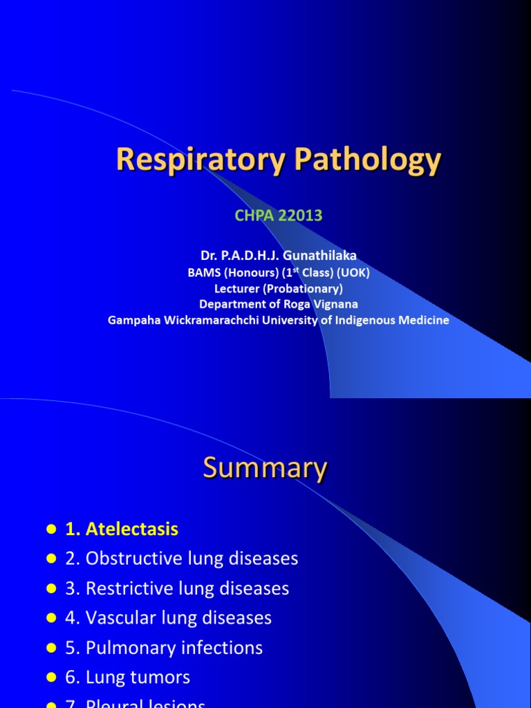 1. Respiratory Pathology | PDF | Lung | Respiratory Diseases