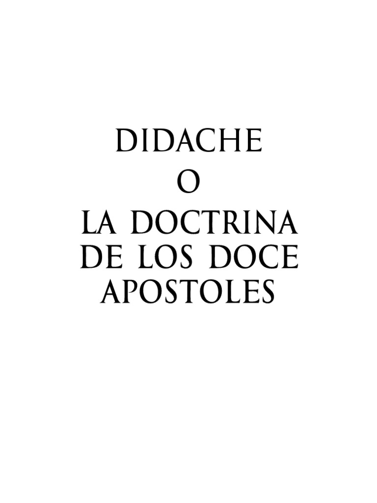 Didache | PDF | orador del Señor | eucaristía