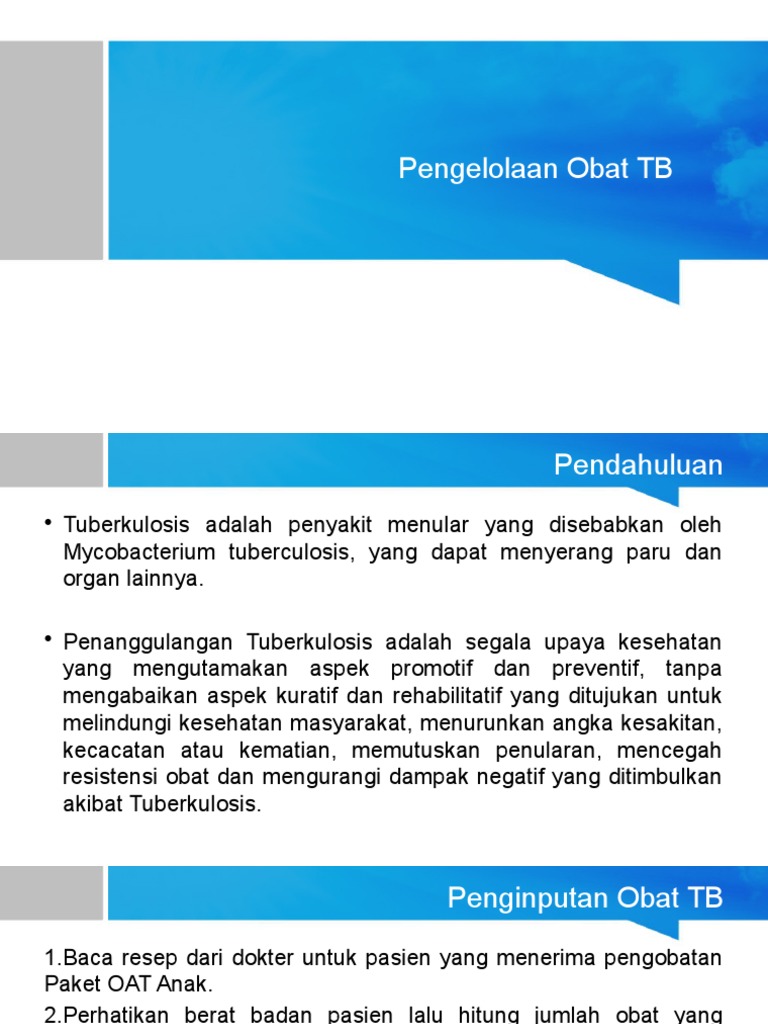 Mengelola Dan Mengontrol Penggunaan Obat Tuberkulosis Di Fasilitas