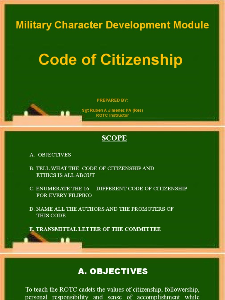 Code of Citizenship | PDF | Courage | President Of The Philippines
