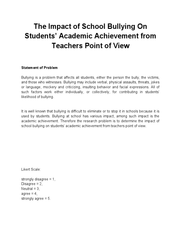 Bullying's Effect on Student Achievement | PDF | Wellness | Lifestyle
