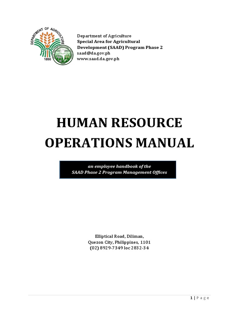 SAAD NPMO HR Operations Manual - Final 1 | PDF | Bachelor Of Science ...