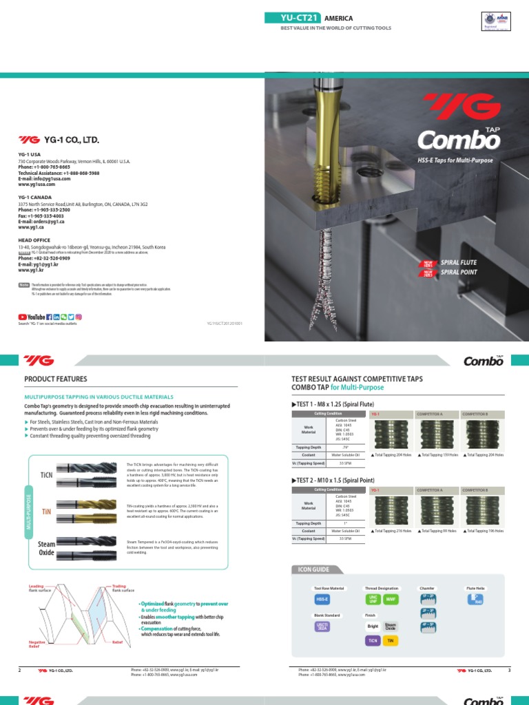 Yg-1 Combo Tap Yu Ct21 | PDF | Steel | Metals
