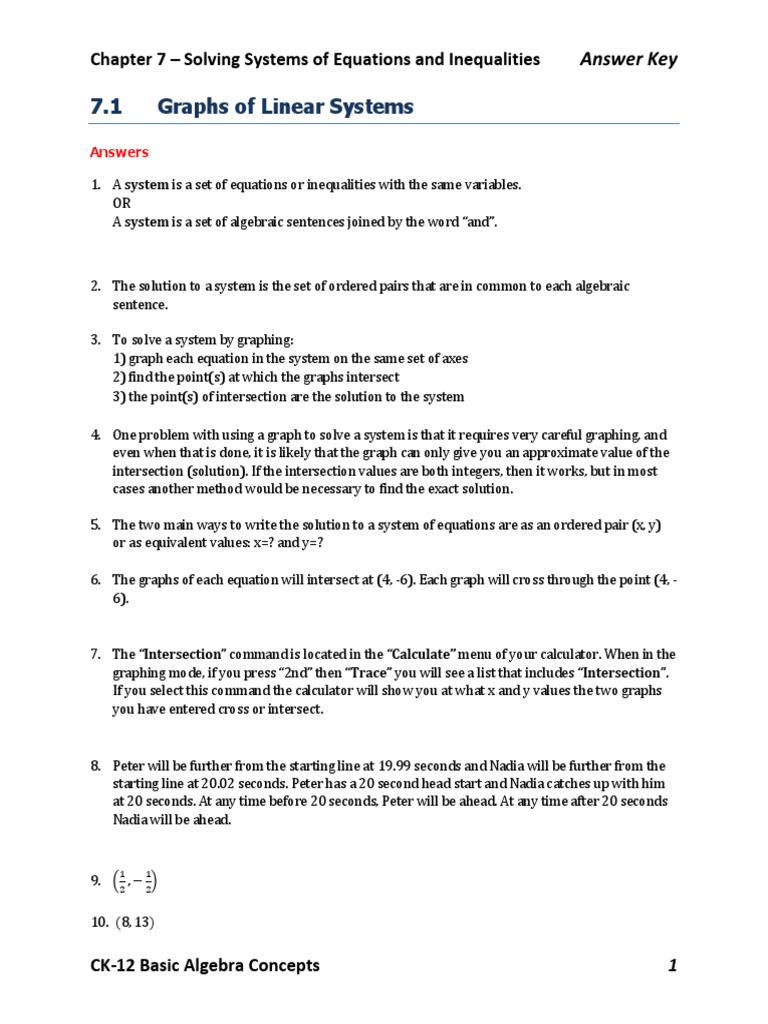 Solving Systems of Equations and Inequalities: Graphing, Substitution ...