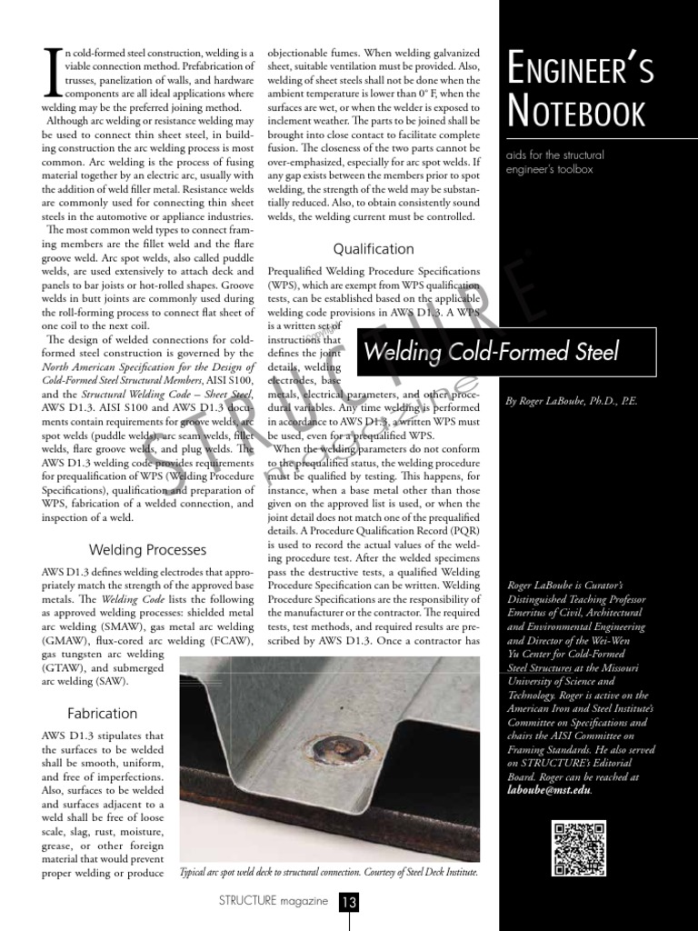 C EngNotebook LaBoube Aug17 1 | PDF | Welding | Construction