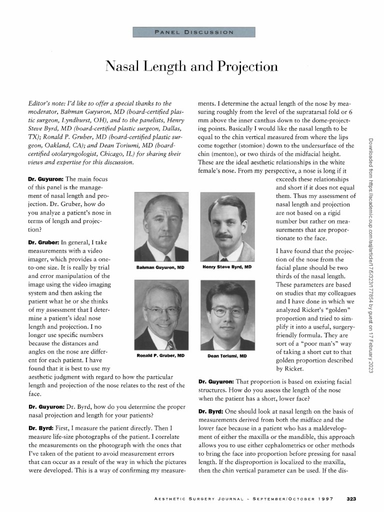Nasal: Length and Projection | PDF | Human Nose | Face