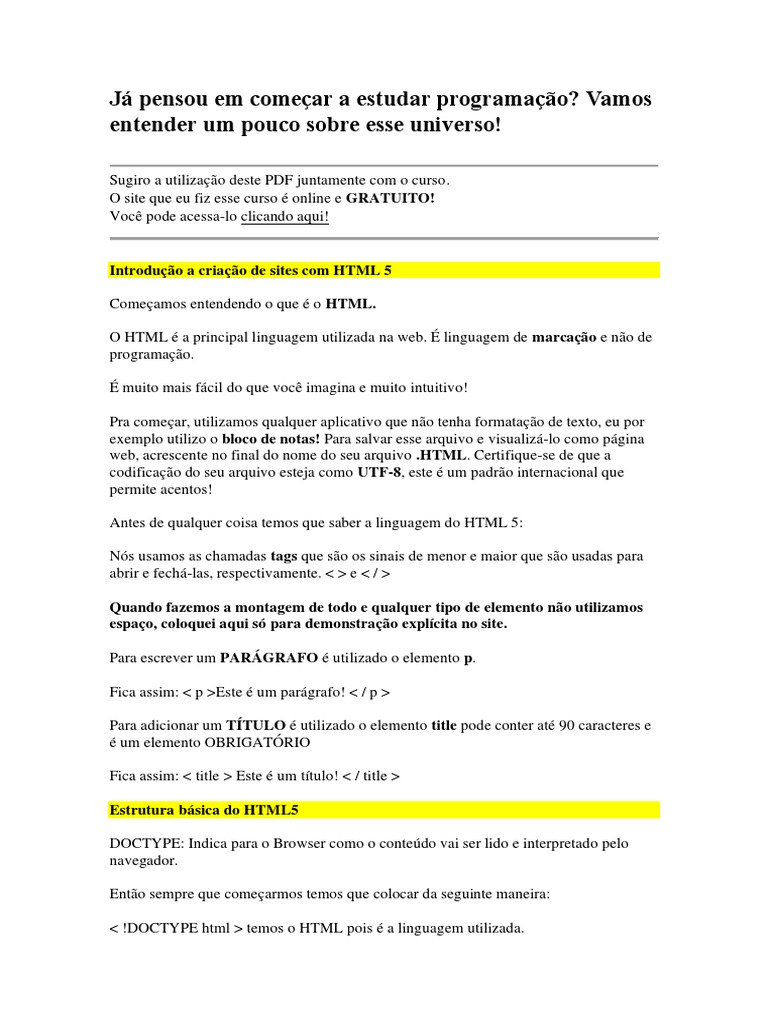 HTML5 | PDF | Html | Linguagem de script