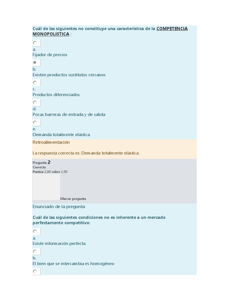 Examen Final Microeconomia | PDF | Mercado (economía) | Monopolio