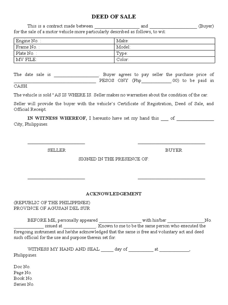 Deed of Sale | PDF