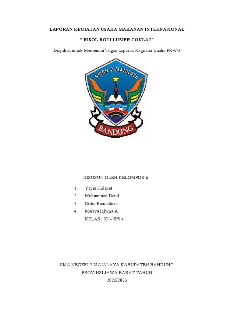 Laporan Kegiatan Usaha Makanan Internasional Pdf