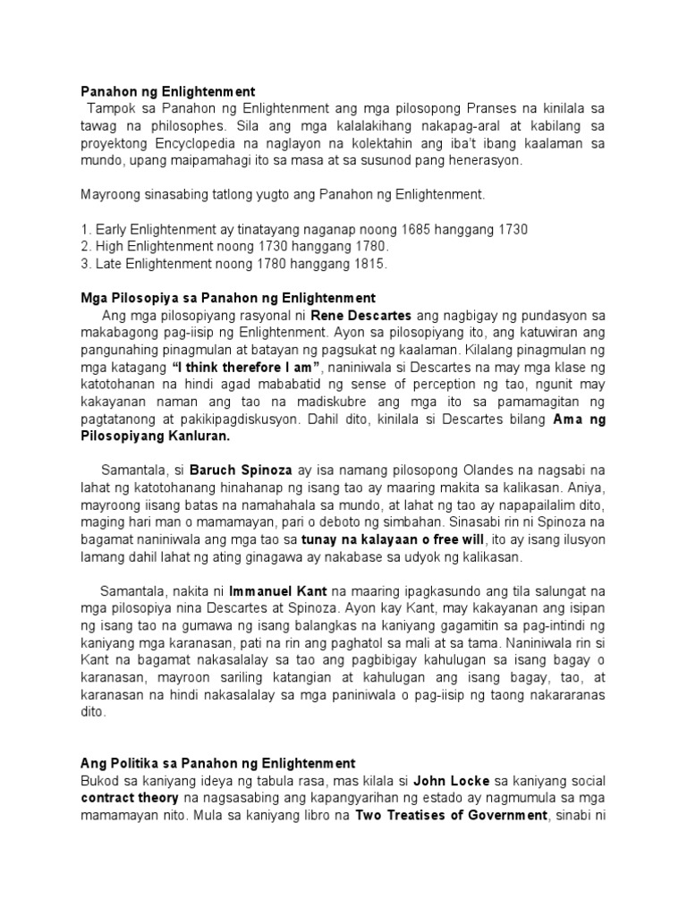 Panahon NG Enlightenment | PDF