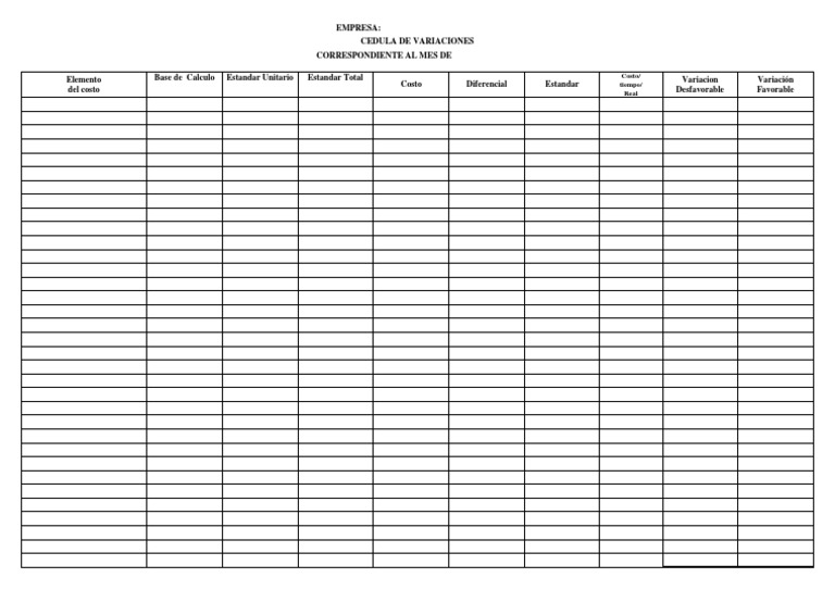 Formato Cedula Variaciones-1 | PDF